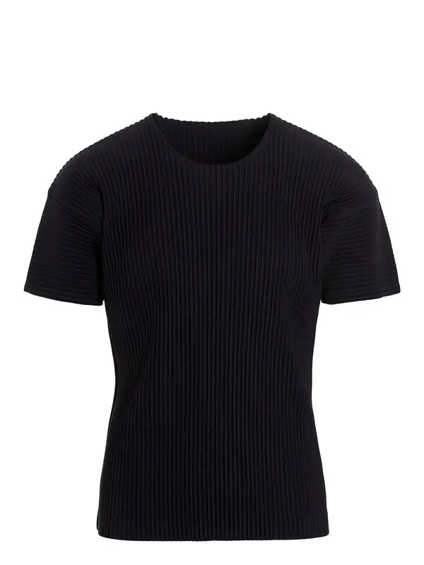 Issey Miyake Pleated T Shirt - Blue