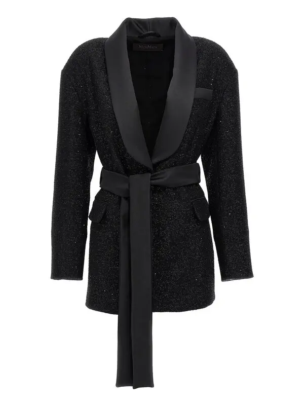 Max Mara Viscose And Wool-blend Blazer - Black