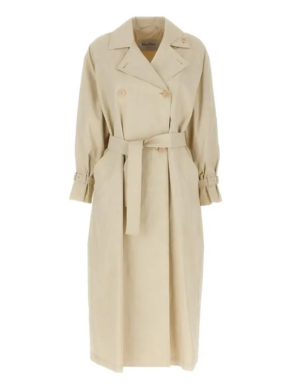 Max Mara Ronco Long Trench Coat - Beige