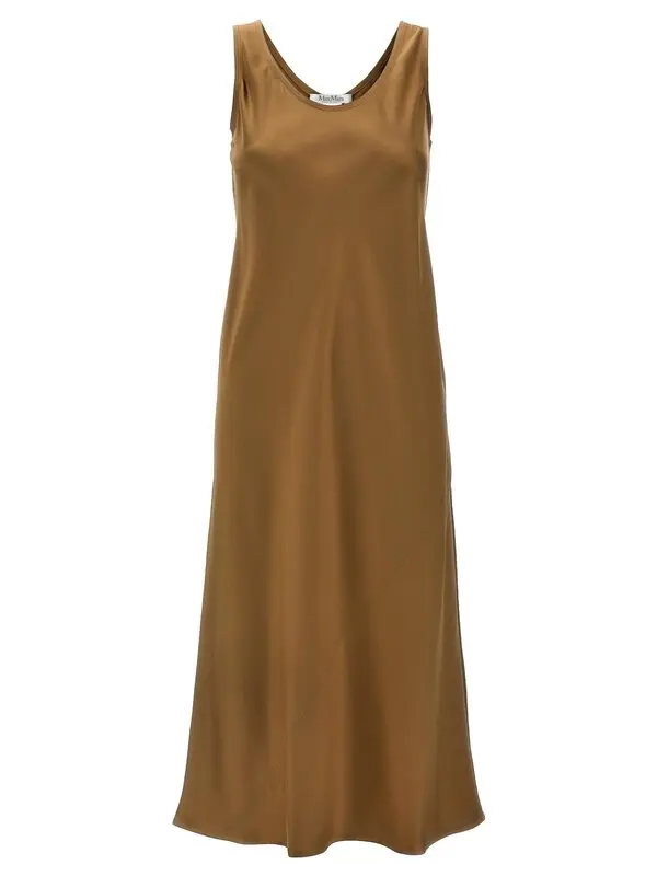 Max Mara Banio Silk Dress - Brown