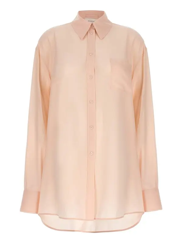 Sportmax Epsilon Silk Crêpe De Chine Shirt - Pink