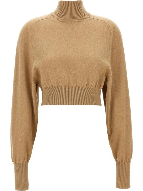 Sportmax Ululato' Turtleneck Sweater - Beige