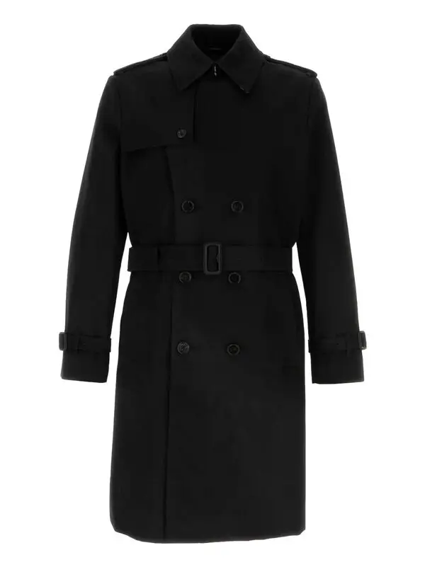 Burberry Gabardine Trench Coat - Black