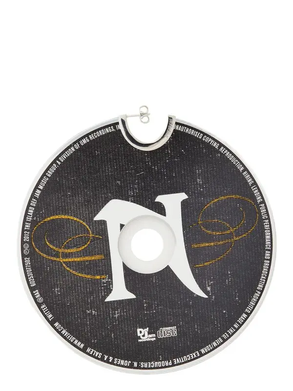 D'HEYGERE Exclusive For Manifesto Cd/dvd Hoop Earring 'life Is Good - Silver