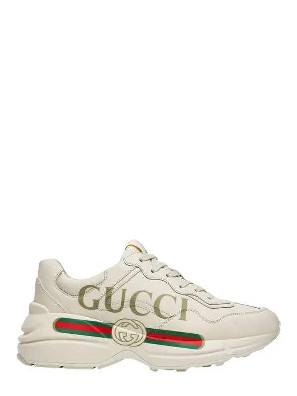Gucci Rhyton Leather Logo Sneakers - White