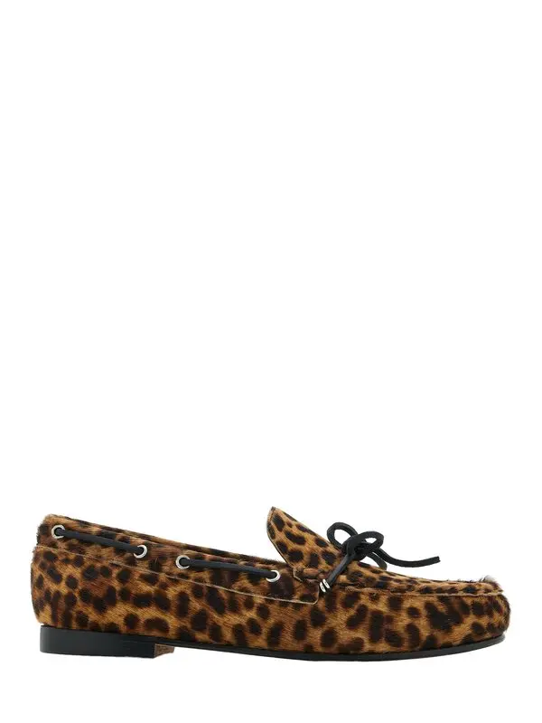 Freda Salvador Morgan Leopard Pony Hair Boat Shoes - Animal
