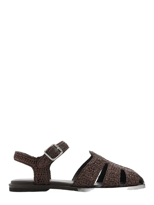 Freda Salvador Sera Raffia Fisherman Sandals - Brown