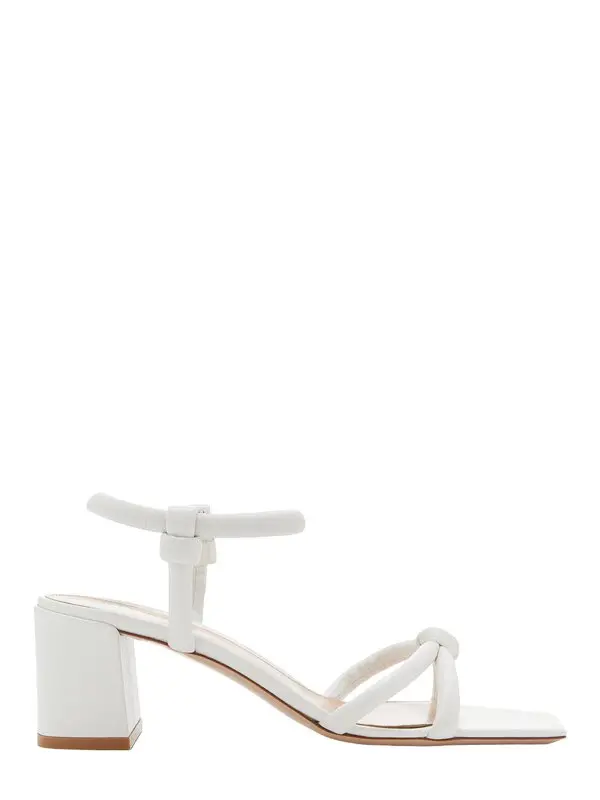 GIANVITO ROSSI Juno Knotted Leather Sandals - White