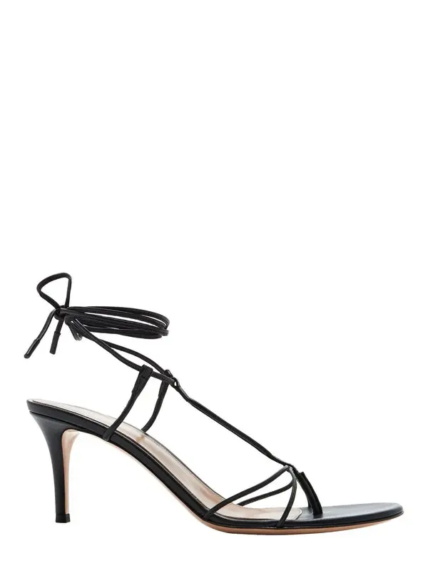 GIANVITO ROSSI Lace-up Nappa Leather Sandals - Black
