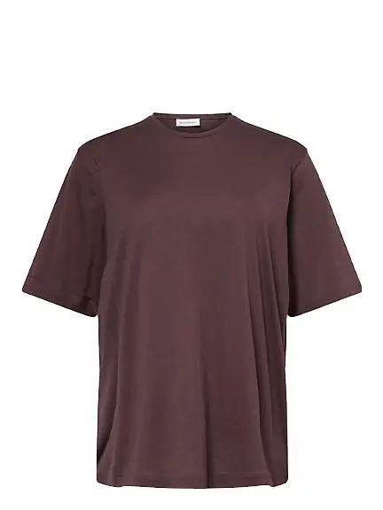 THE FRANKIE SHOP Relaxed-fit Cotton-jersey T-shirt - Dark Plum