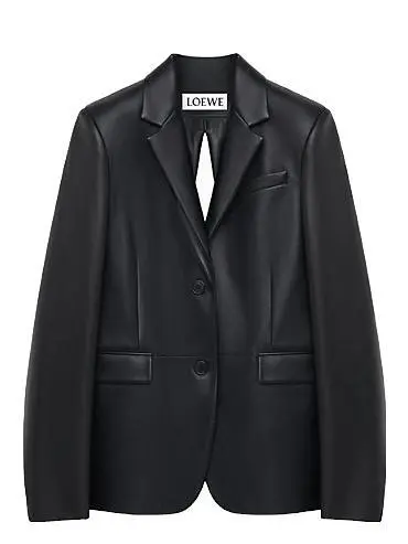 Loewe Tailored Split-back Leather Blazer - Black