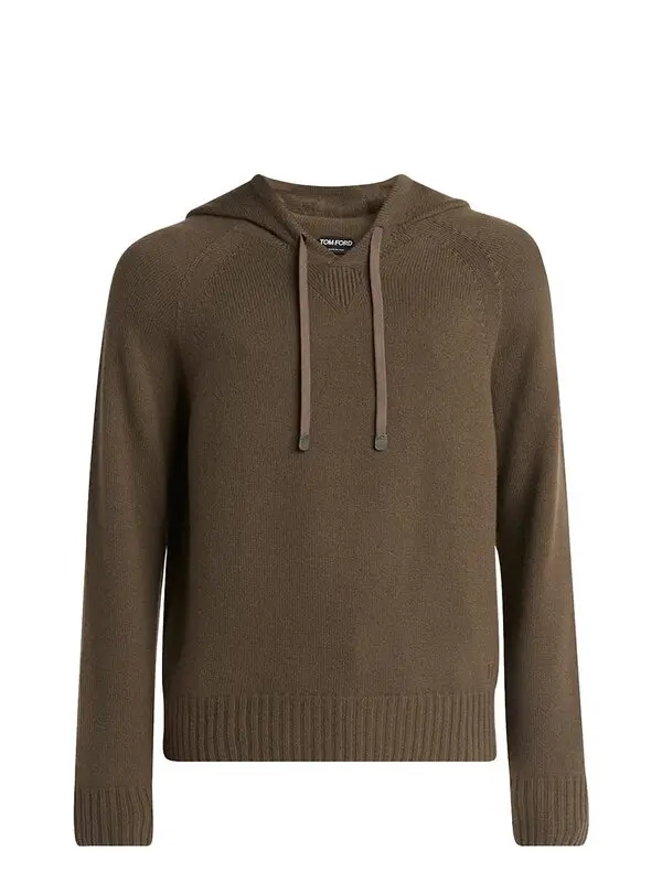 TOM FORD Seamless Cashmere Pullover Hoodie - Taupe