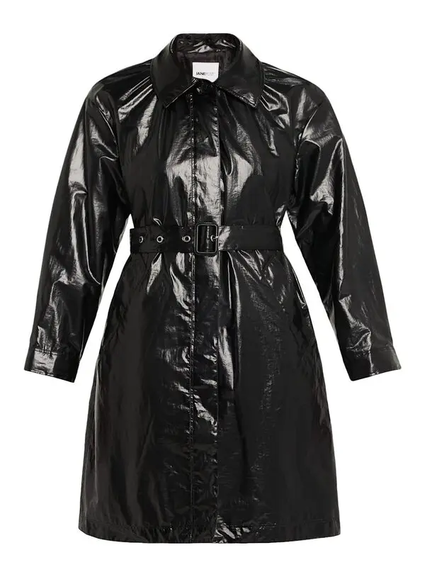 Jane Post Single-breasted Trench Coat - Black