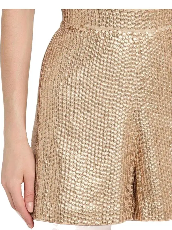 Kobi Halperin Ocean Wide-leg Sequin Shorts - Sand