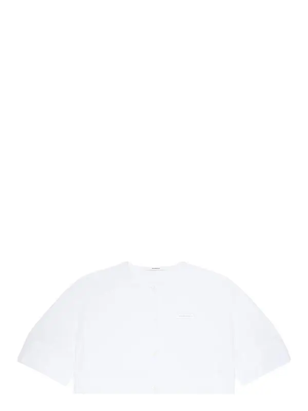 Givenchy Poplin Cocoon-sleeve Cropped Shirt - White