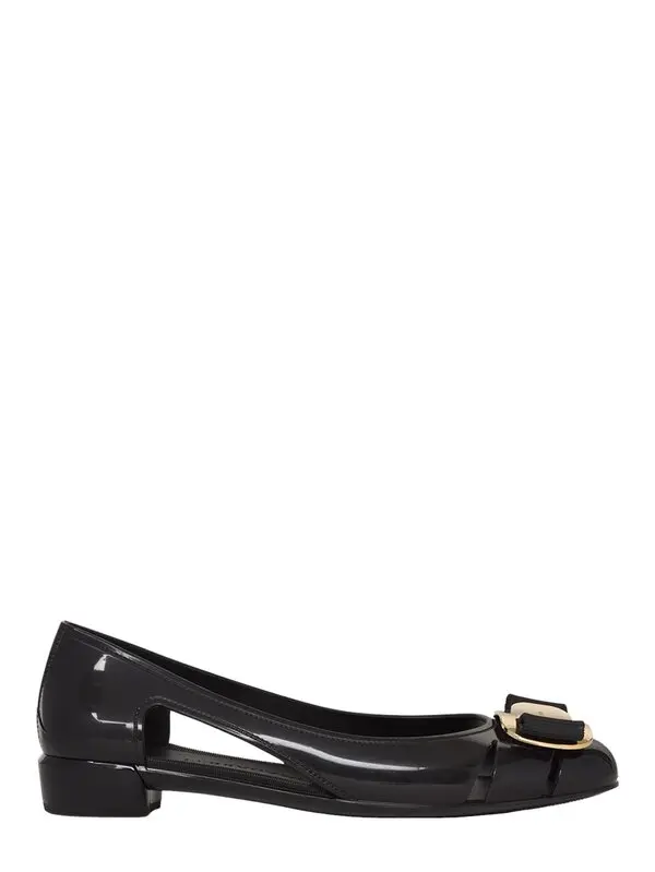 FERRAGAMO Nara Jelly Ballerina Flats - Black