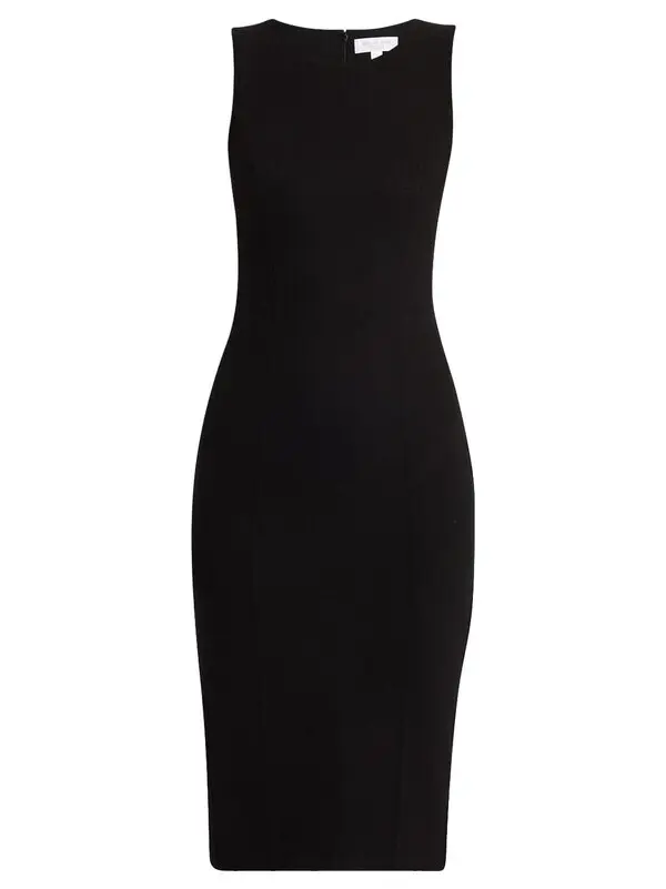 Michael Kors Sleeveless Wool-blend Sheath Dress - Black