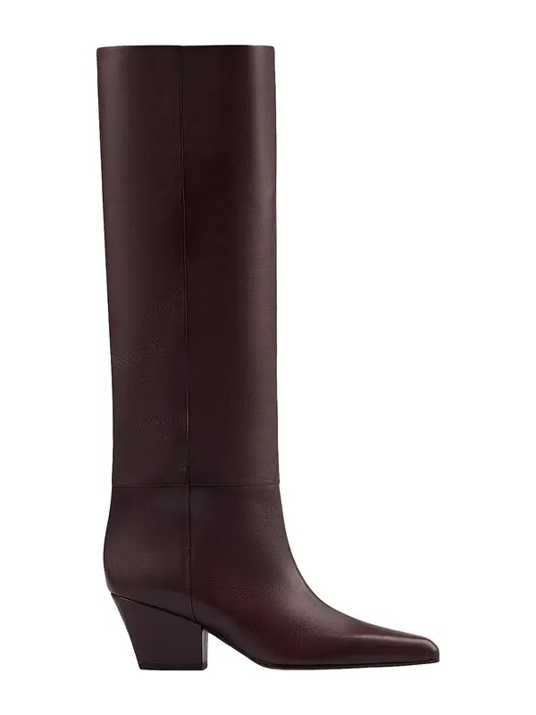Paris Texas Jane Leather Knee Boots - Mocha