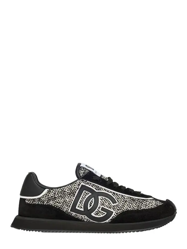 Dolce & Gabbana Suede And Wool Runner Sneakers - Blck/white