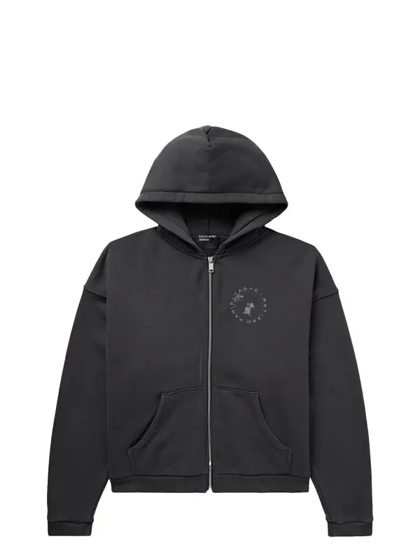 Enfants Riches Déprimés Tabac Rat Printed Zip-up Hoodie - Black
