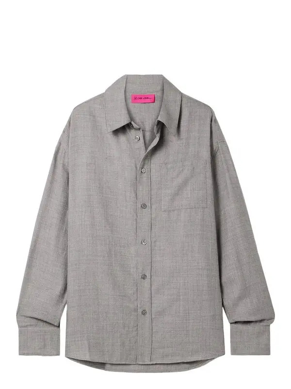 THE ELDER STATESMAN Oversized Wool And Cashmere-blend Shirt - Silver