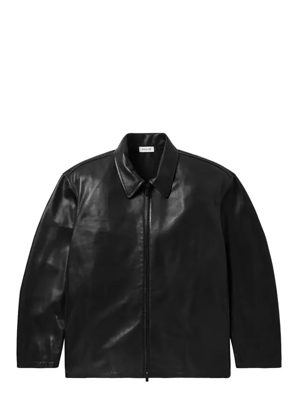 Fear Of God Rider Oversized Leather Jacket - Black