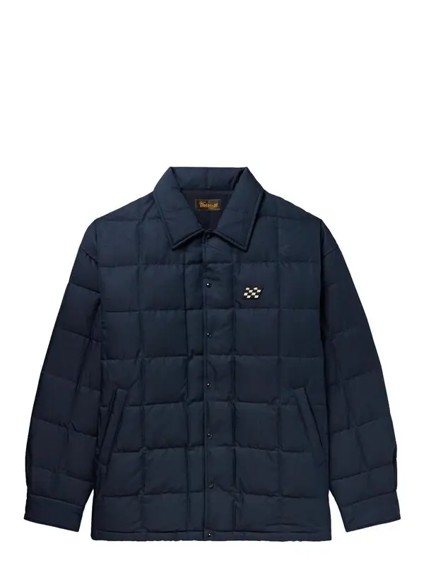 Visvim Coach Appliquéd Quilted Down Jacket - Blue