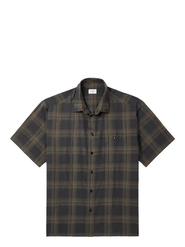 Saint Laurent Checked Cotton-voile Shirt - Black