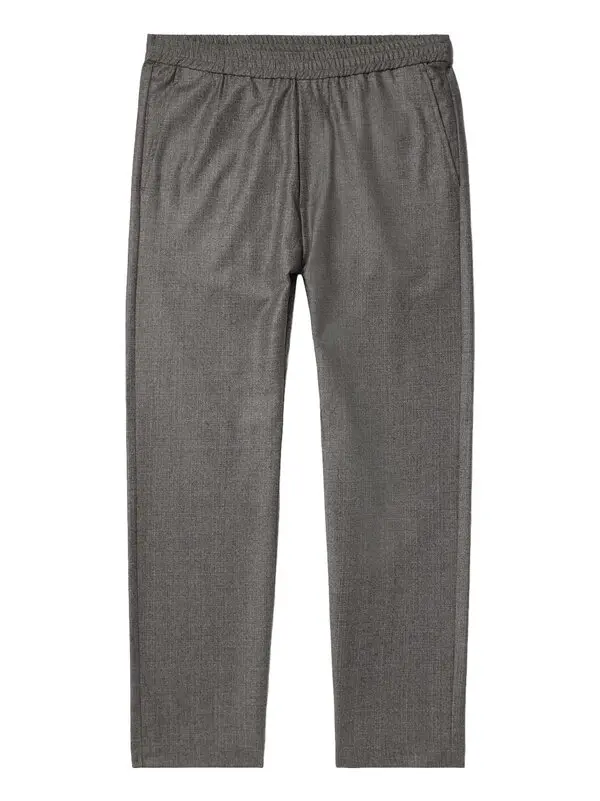 Barena Venezia Straight-leg Virgin Wool Drawstring Trousers - Gray