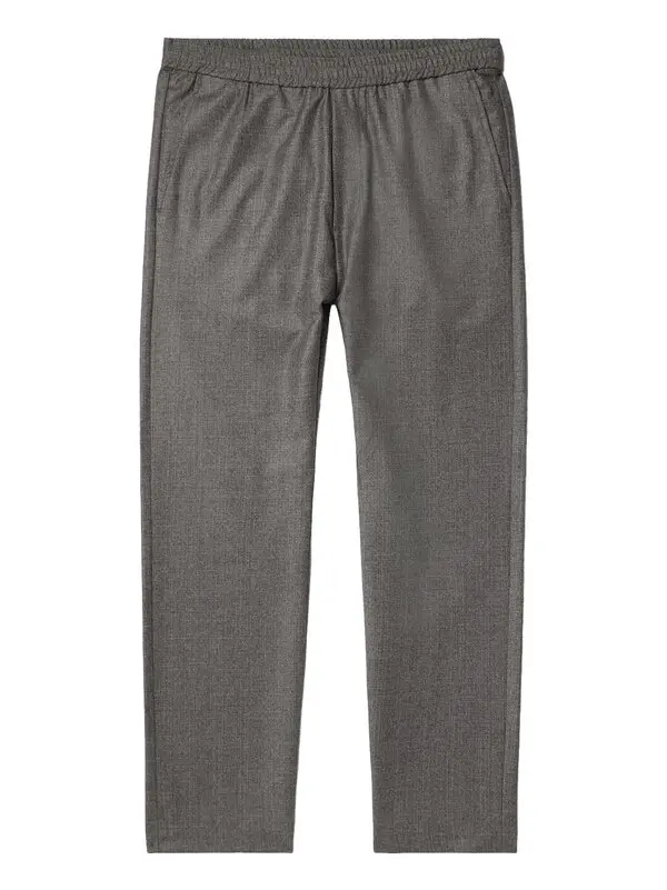 Barena Venezia Straight-leg Virgin Wool Drawstring Trousers - Gray