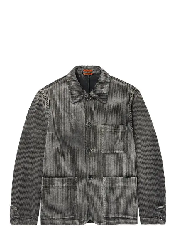 Barena Venezia Garment-dyed Cotton-corduroy Overshirt - Gray