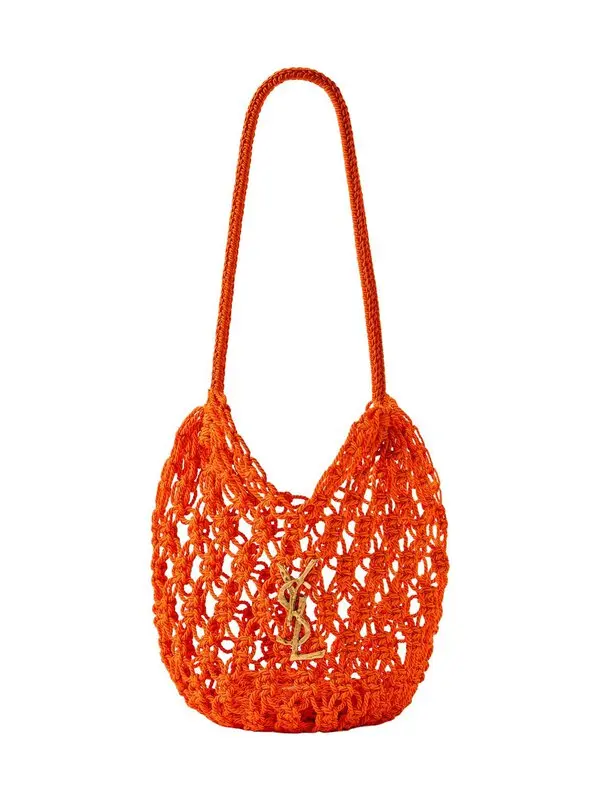 Saint Laurent Woven Cord Shoulder Bag - Orange