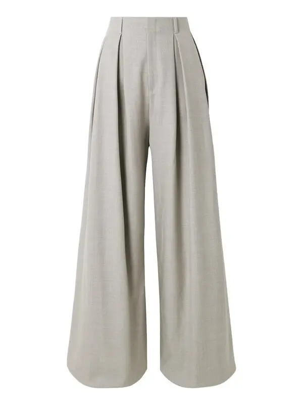 Ralph Lauren Greer Pleated Wide-leg Pants - Gray