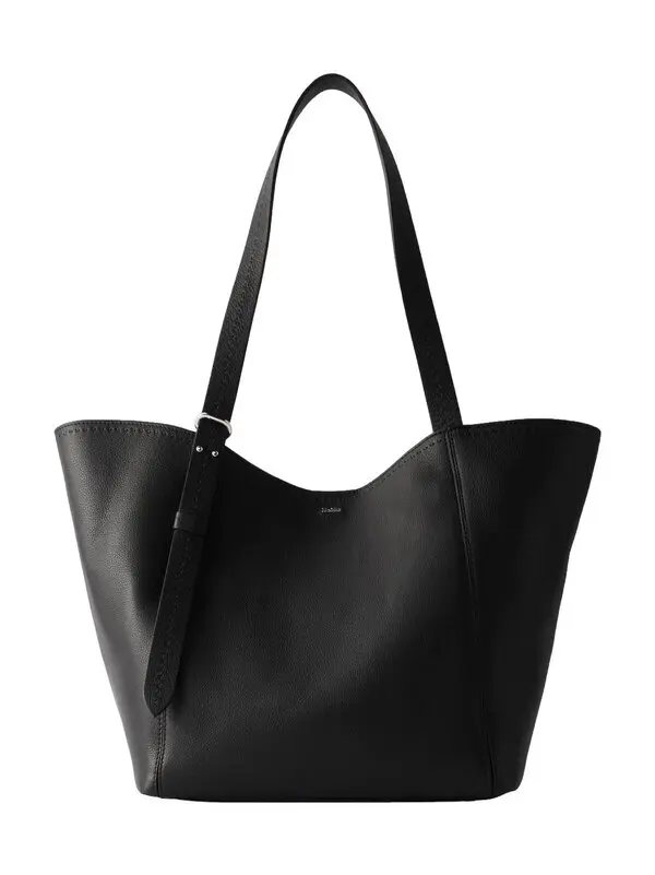 Max Mara Archetipo Textured-leather Tote - Black