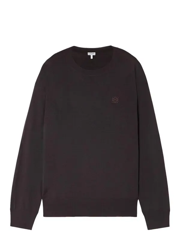 Loewe Embroidered Wool Sweater - Brown