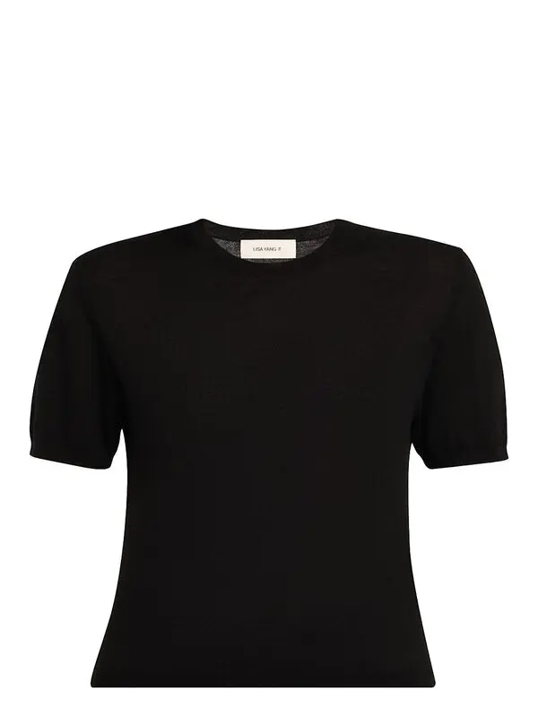 LISA YANG Delila Cashmere Crewneck T-shirt - Black