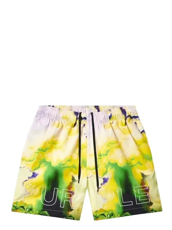 PURPLE BRAND All Round Shorts - Yellow/green