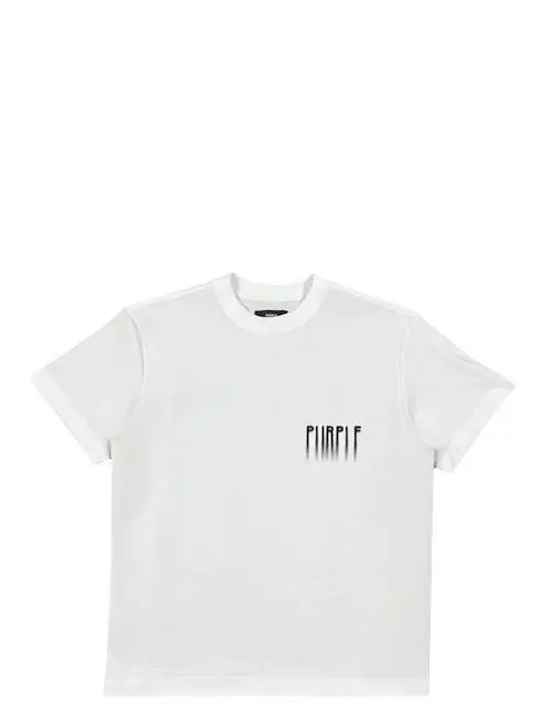PURPLE BRAND Textured Jersey Short Sleeve Tee Shirt - White