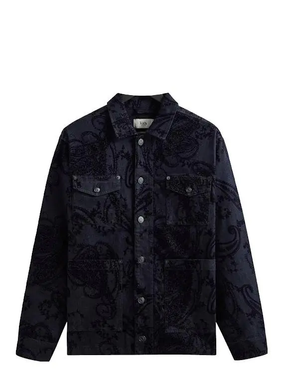 Kith Flocked Denim Chore Jacket - Dark Indigo