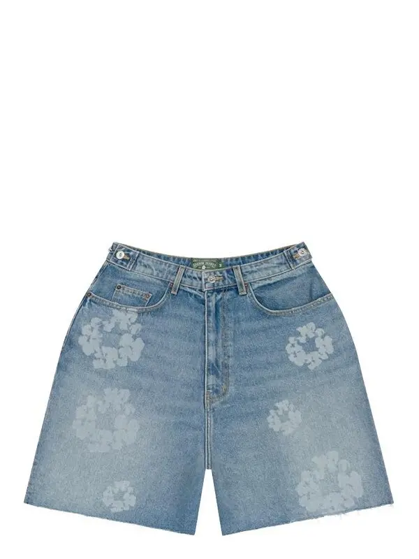 DENIM TEARS Laser Wreath Denim Short - Blue