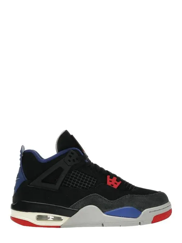 JORDAN 4 Retro Rare Air - Black/fire Red/deep Royal Blue