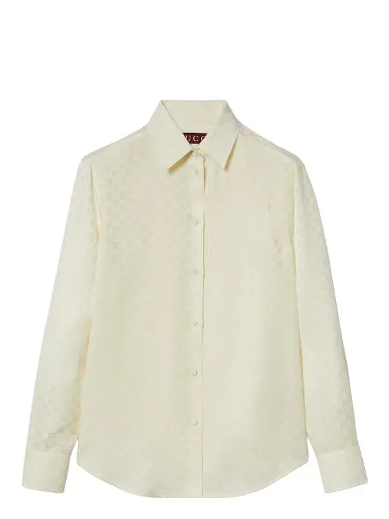 Gucci Gg Crêpe Silk Shirt - White