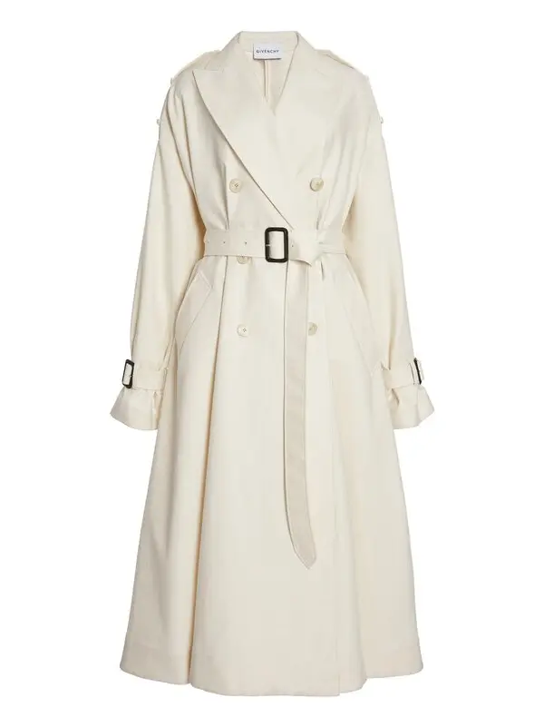 Givenchy Flared Cotton-twill Trench Coat - Ivory