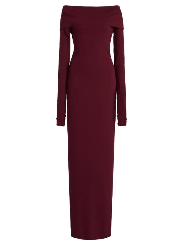 Eterne Off-the-shoulder Maxi Dress - Burgundy