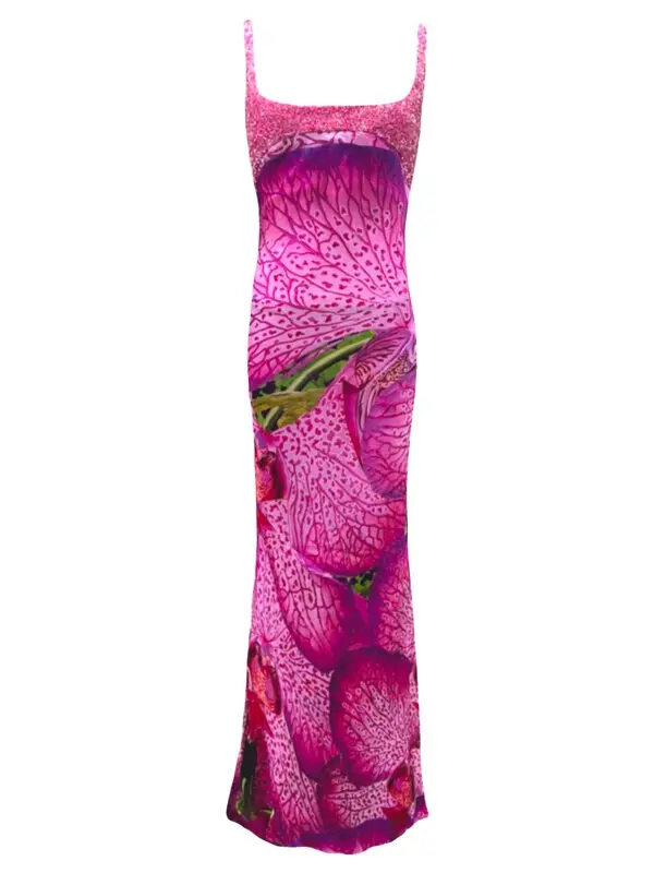 LA FUORI Orchid Print Gown - Pink