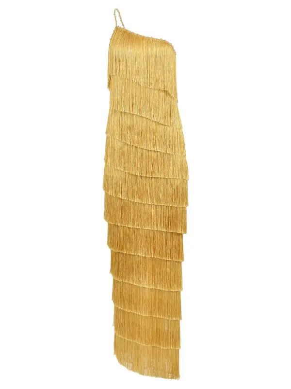 FRANCESCA MIRANDA Isidora Fringed Maxi Dress - Yellow