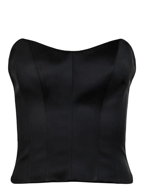 FRANCESCA MIRANDA Silk Corset Top - Black
