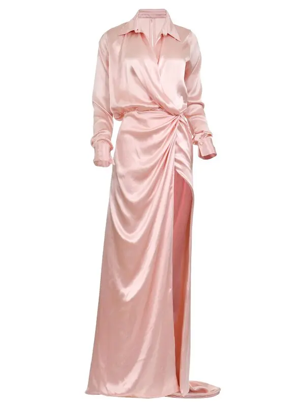 FRANCESCA MIRANDA Silk Maxi Dress - Pink