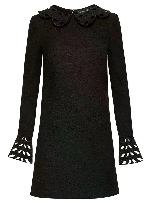 Oscar De La Renta Bell-sleeve Embellished Mini Dress - Black