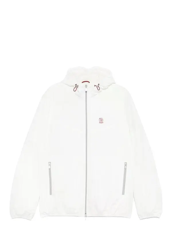 Brunello Cucinelli Hooded Zip-up Jacket - White